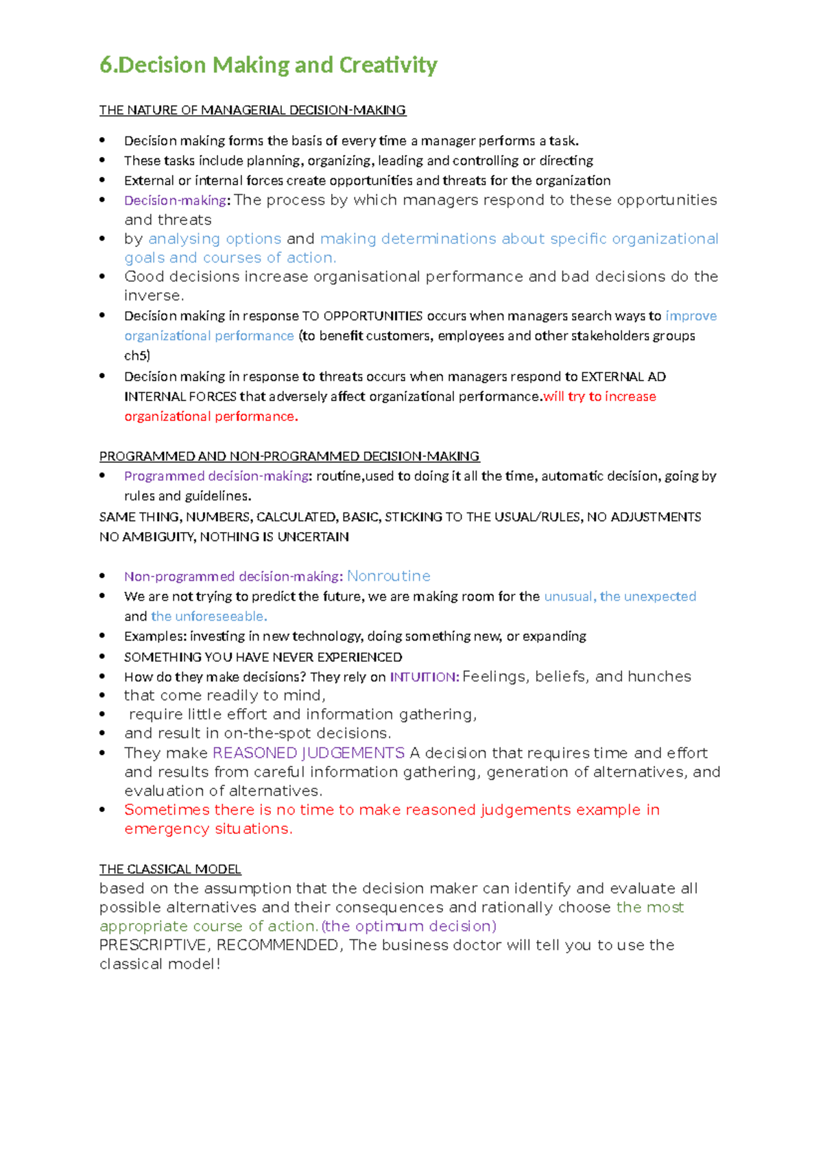 THE Nature Of Managerial Decision - THE NATURE OF MANAGERIAL DECISION ...