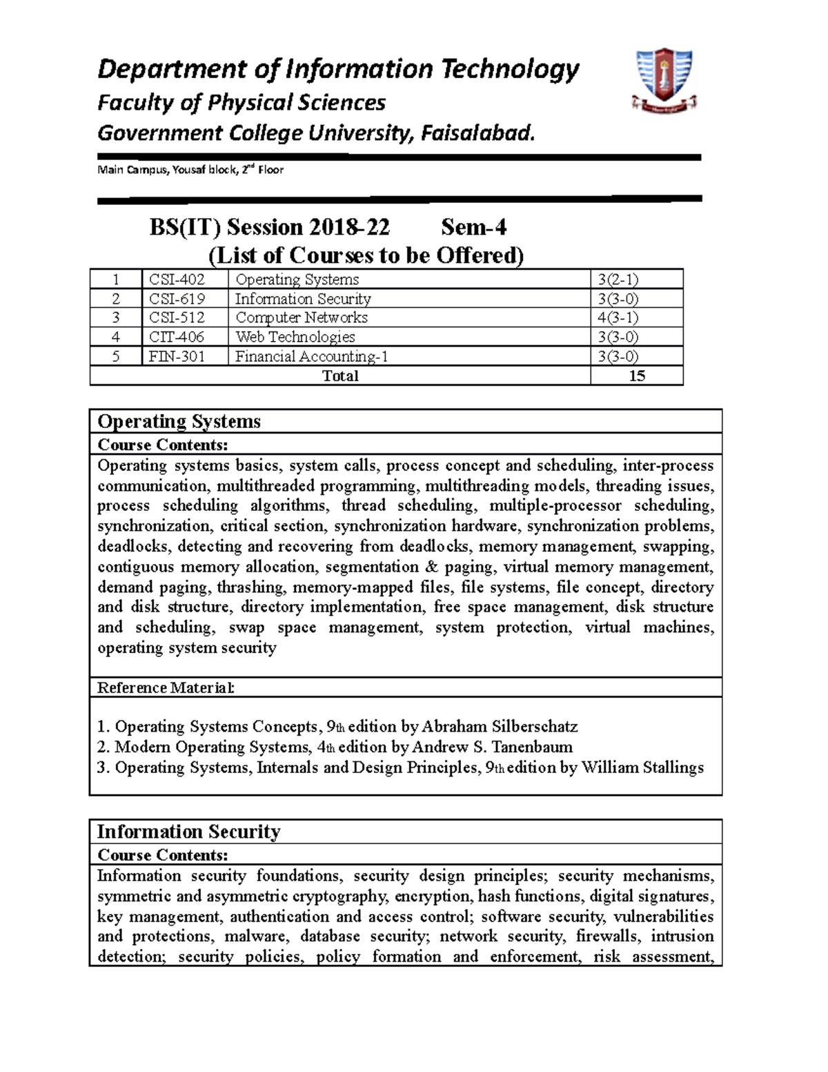 BS(IT) Sem-4 - Material - Faculty of Physical Sciences Government ...