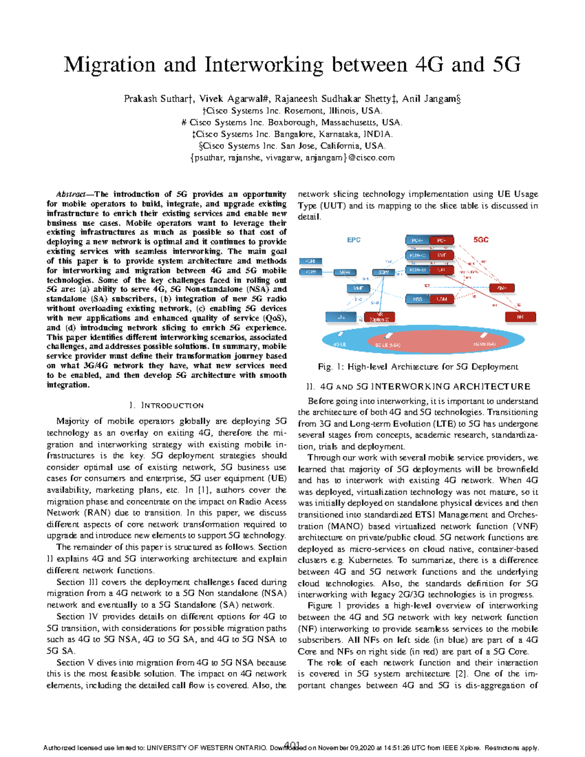 Paper 5 download 1 Migration and Interworking between 4G and 5G Suthar ...