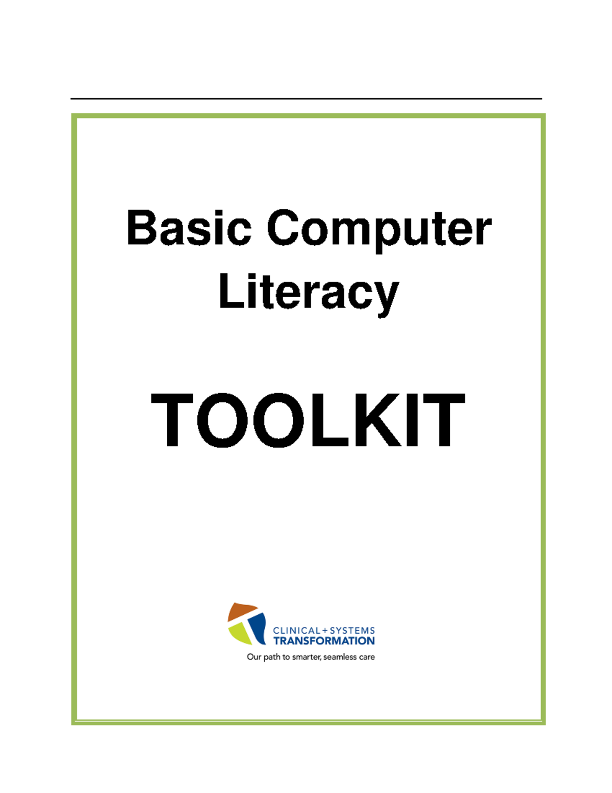 On-Line Toolkit Basic Computer Skills - Basic Computer Literacy TOOLKIT ...