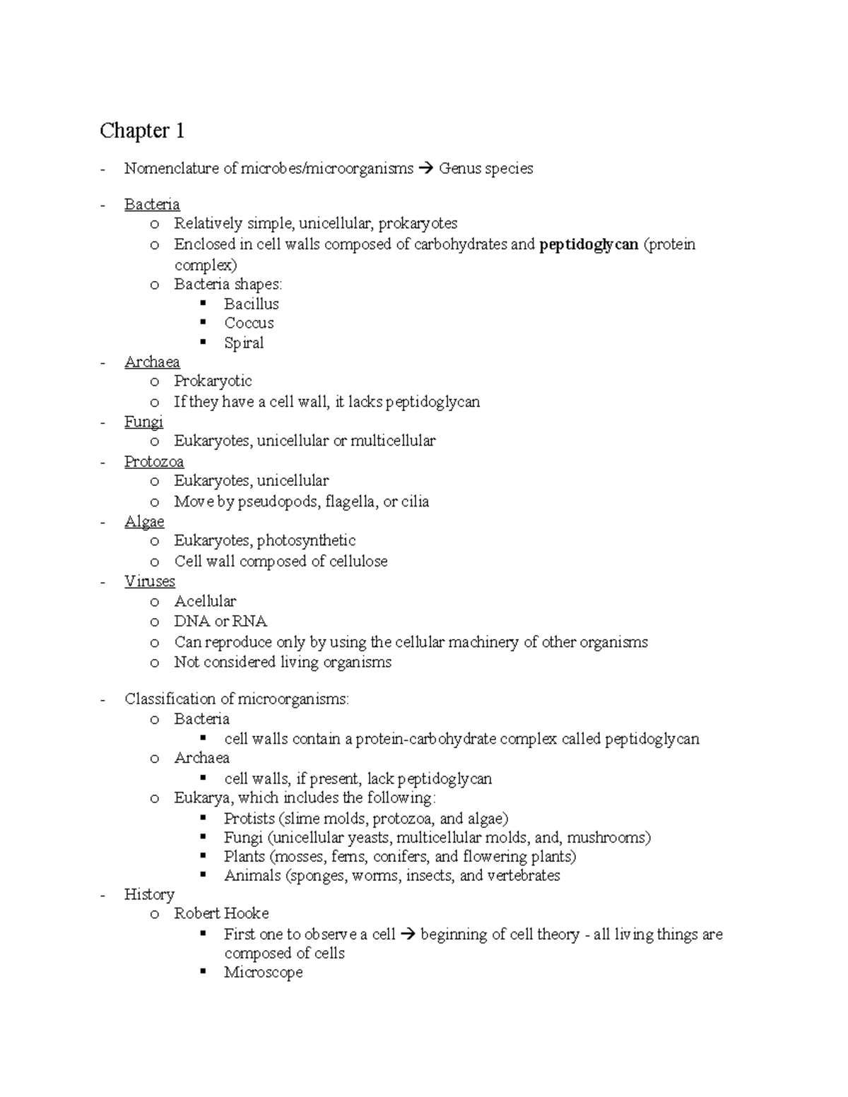 Exam 1 notes - Summary Biology Of Microorganisms - Chapter 1 ...