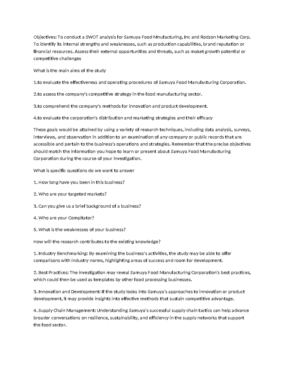 Research-objective - example of business objectives - Objectives: To ...