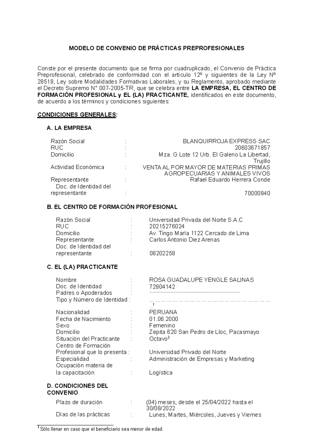 3. Modelo de Convenio de PPP - Prácticas por Convenio - MODELO DE CONVENIO DE PRÁCTICAS - Studocu