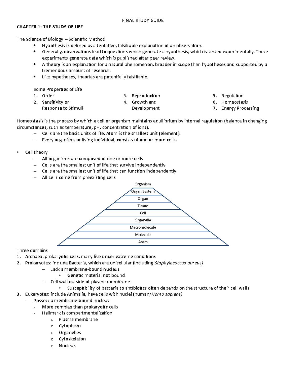 Mother OF ALL Study Guides - FINAL STUDY GUIDE CHAPTER 1: THE STUDY OF ...