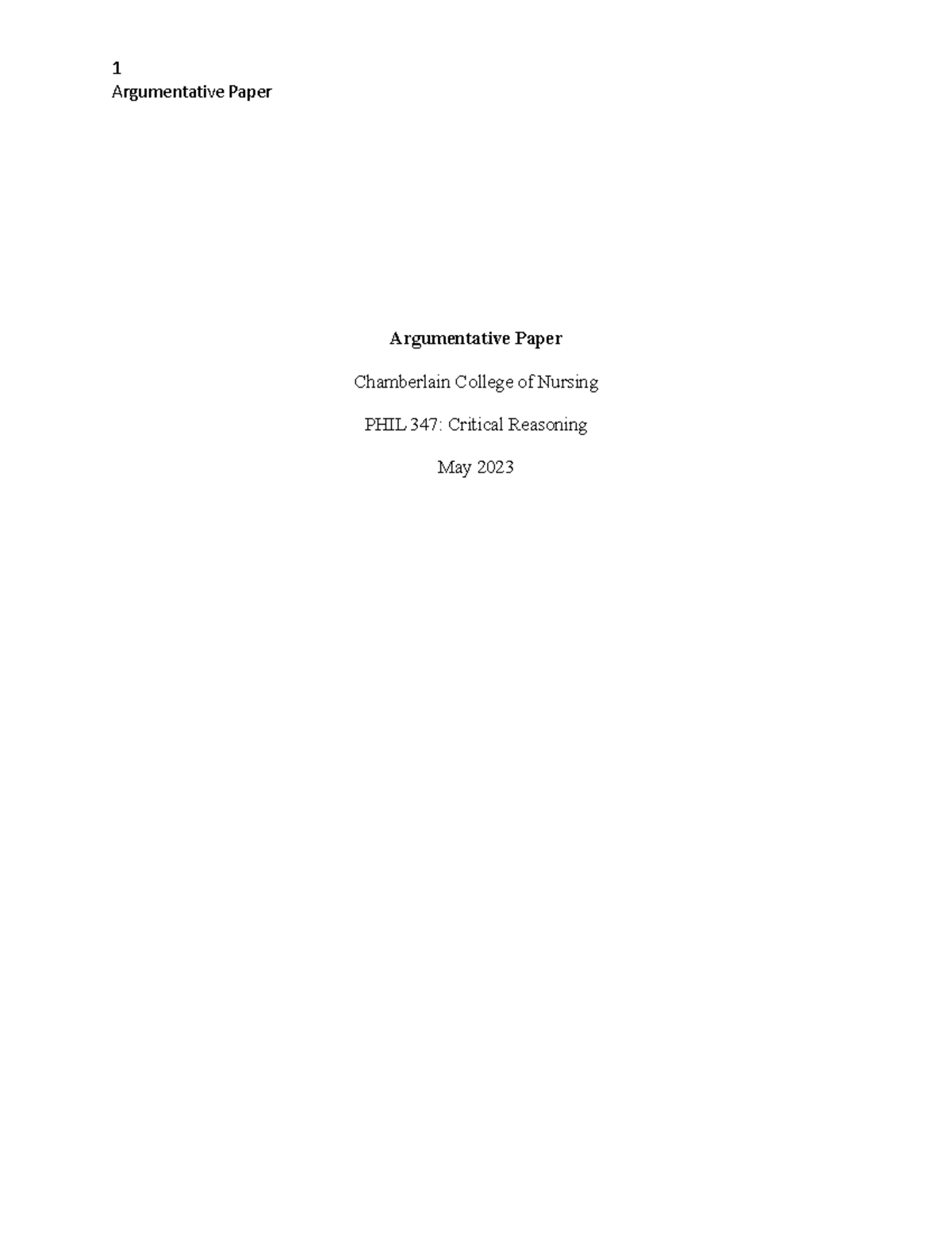 Argumentative Paper - assignments - Argumentative Paper Argumentative ...