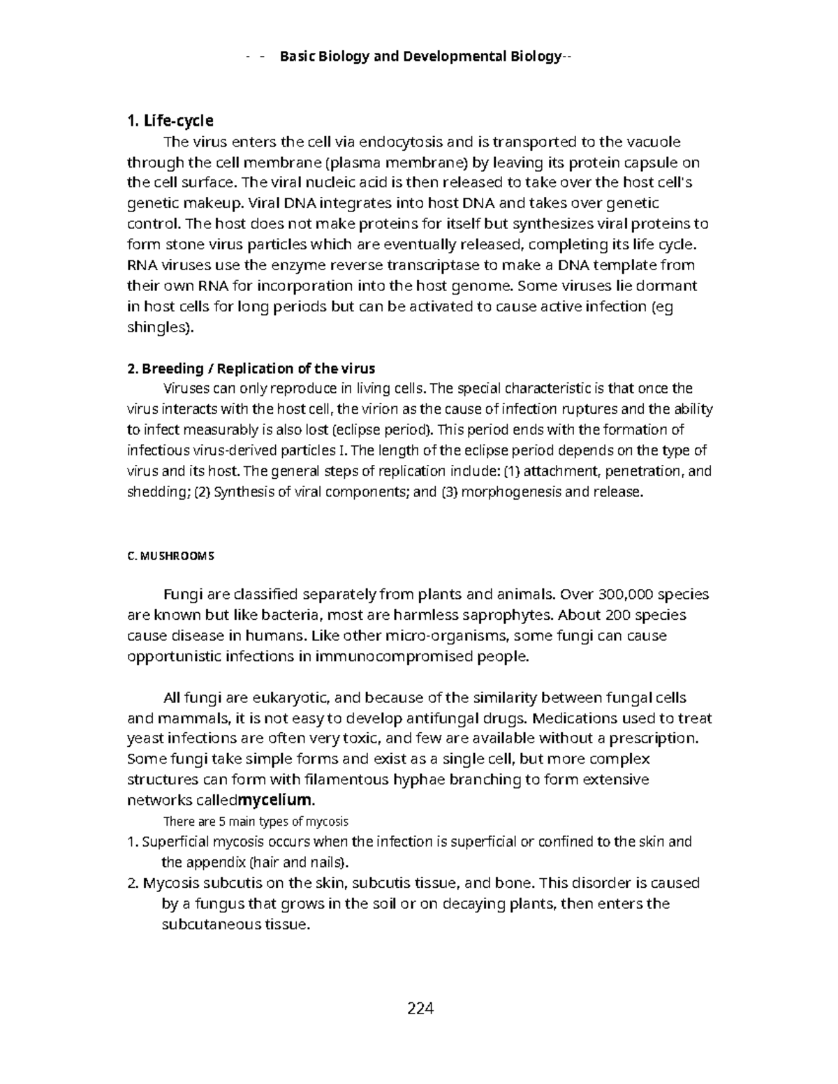 Mc Kinney Bio Notes Junior - 1. Life-cycle The virus enters the cell ...