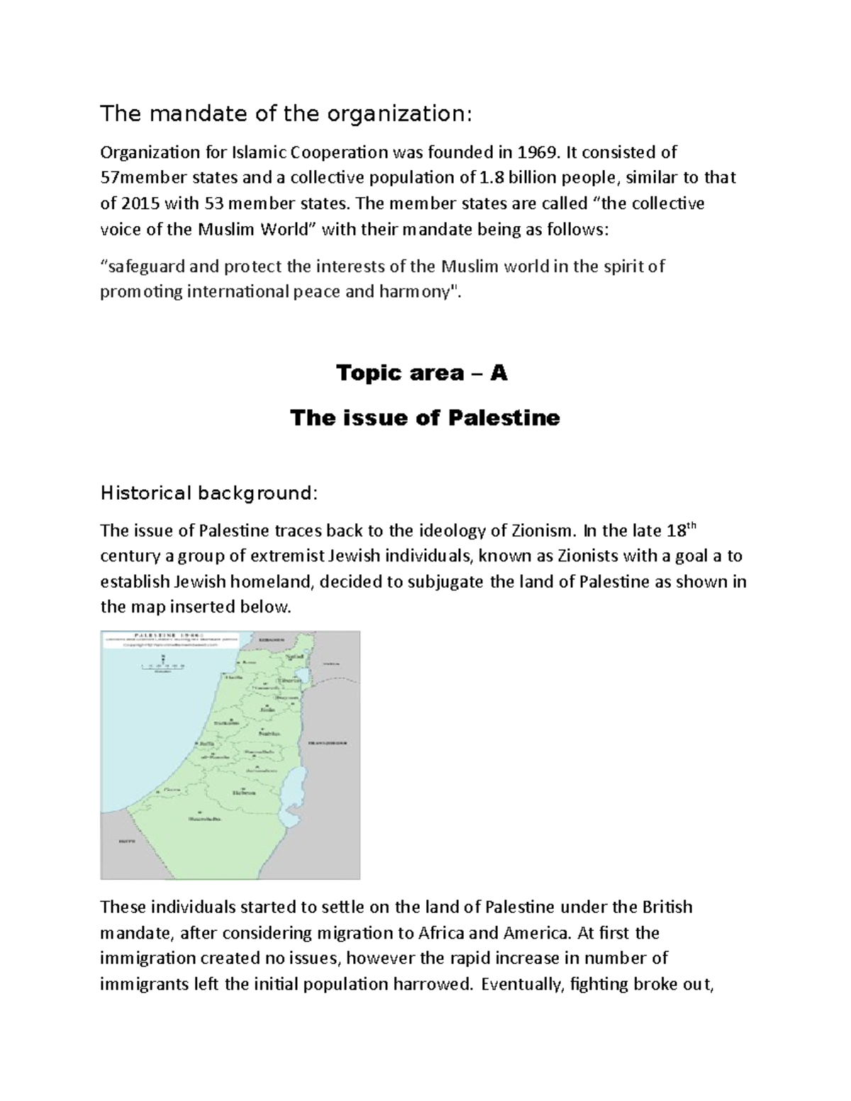 Study guide OIC - For the MUN - The mandate of the organization ...