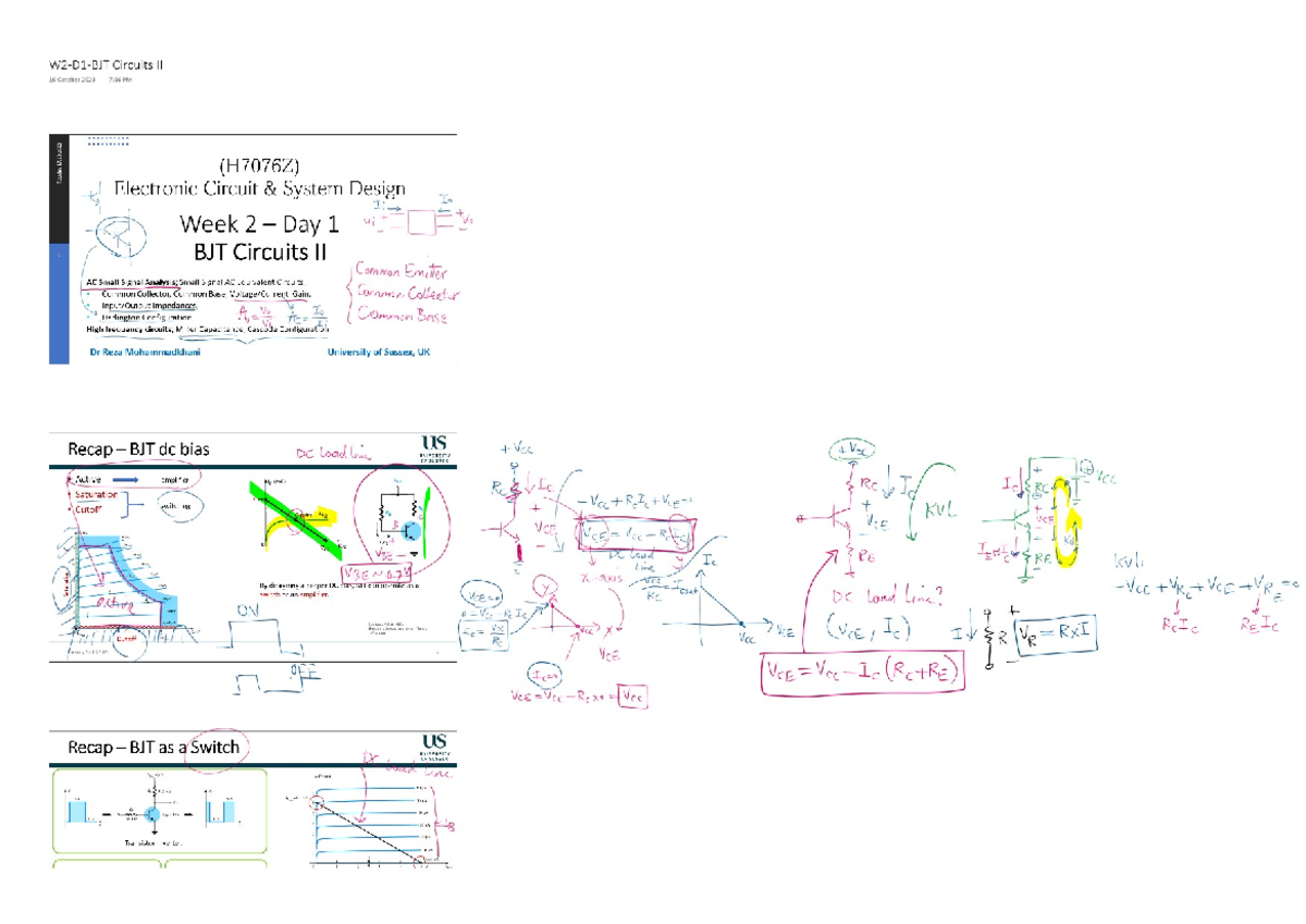 ECSD-Week2-Day1-notes-BJT Circuits II-v2 - H7076 - Studocu