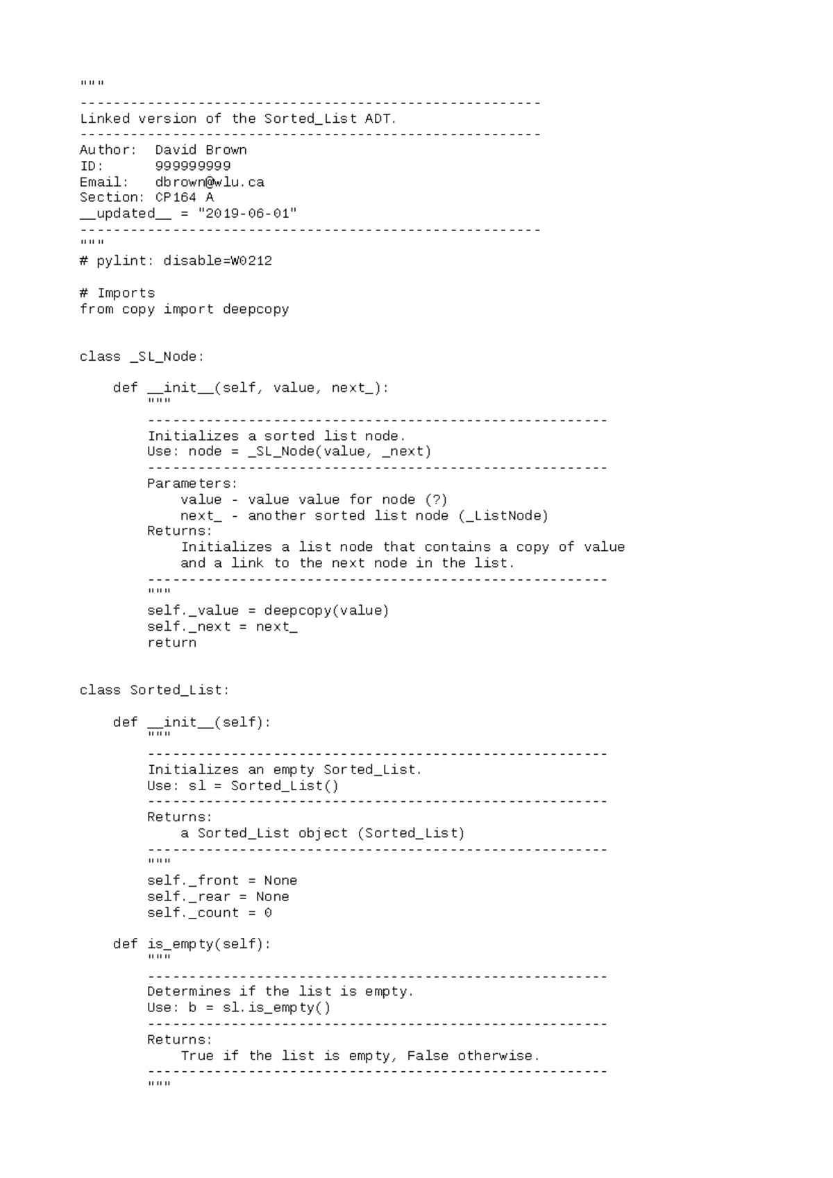 Sorted List linked.py - Data Structures Linked alt - """ - Linked ...