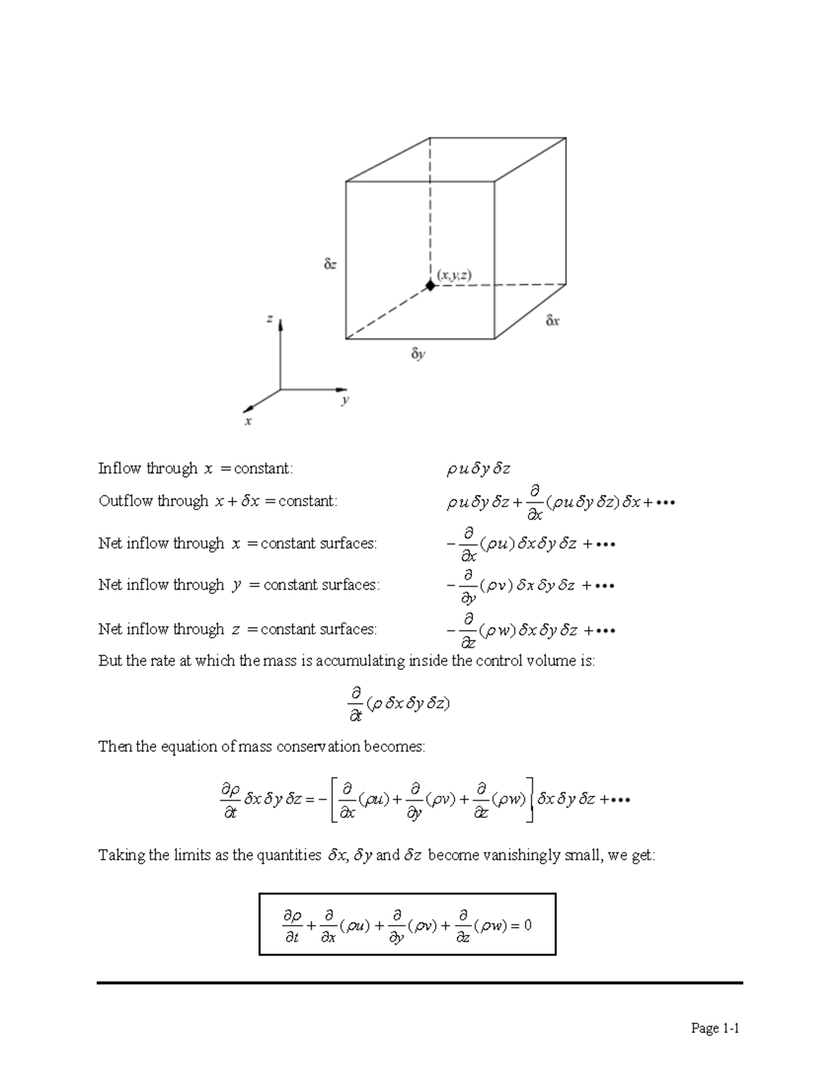 2.009 Guided Summary Notes 1 Basic Conservation Laws - Problem 1 ...