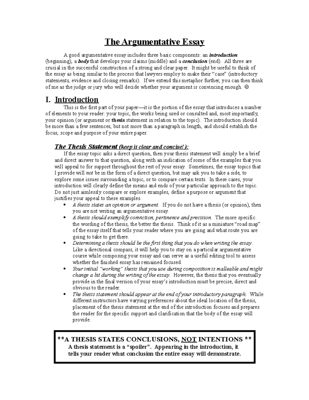 Microsoft Word Argumentative Essay Template - The Argumentative Essay A ...