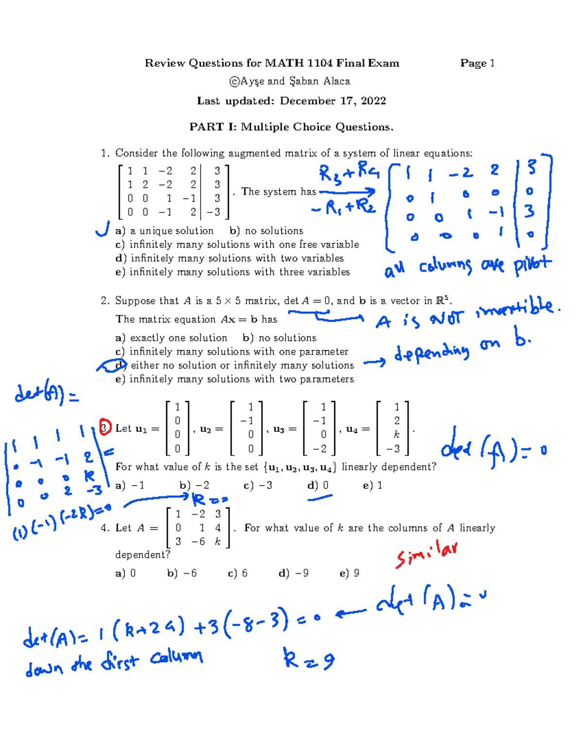 Review for MATH 1104 Exam - COMP1406 - Carleton - Studocu