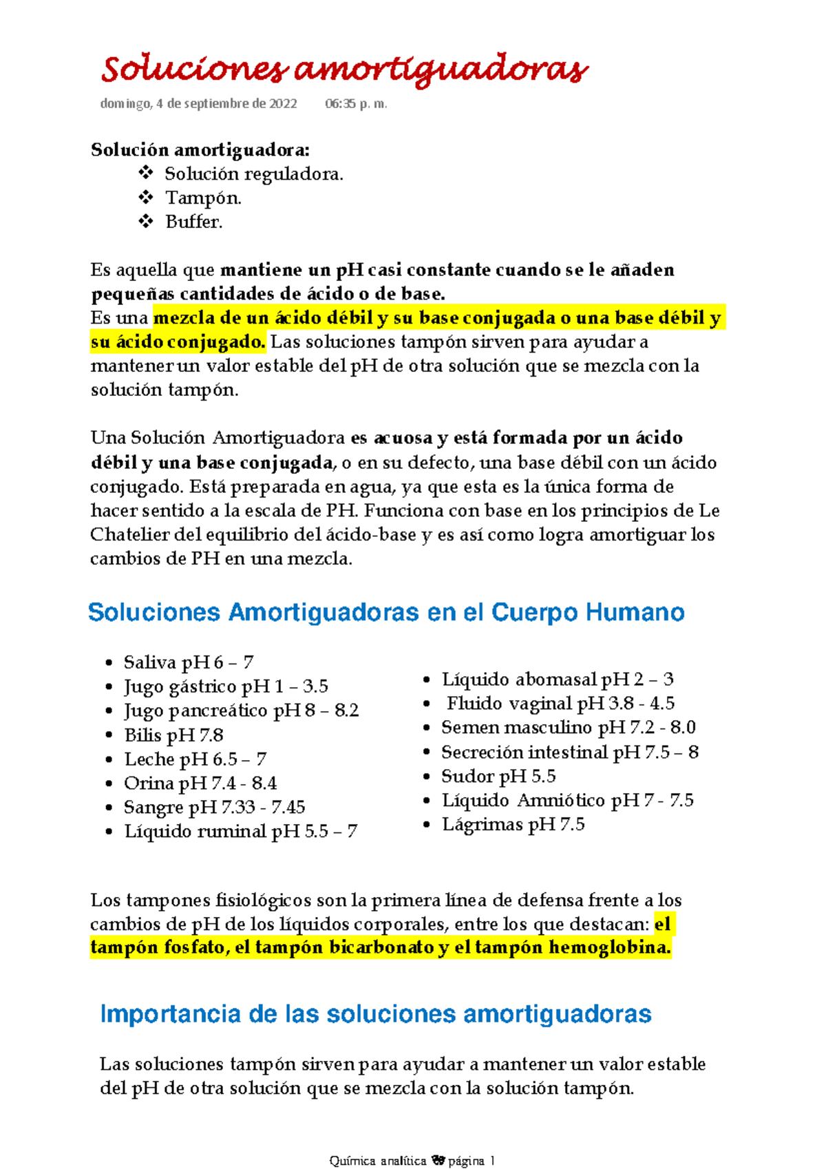 Soluciones amortiguadoras - Solución reguladora. Tampón. Buffer. Solución amortiguadora: Es ...