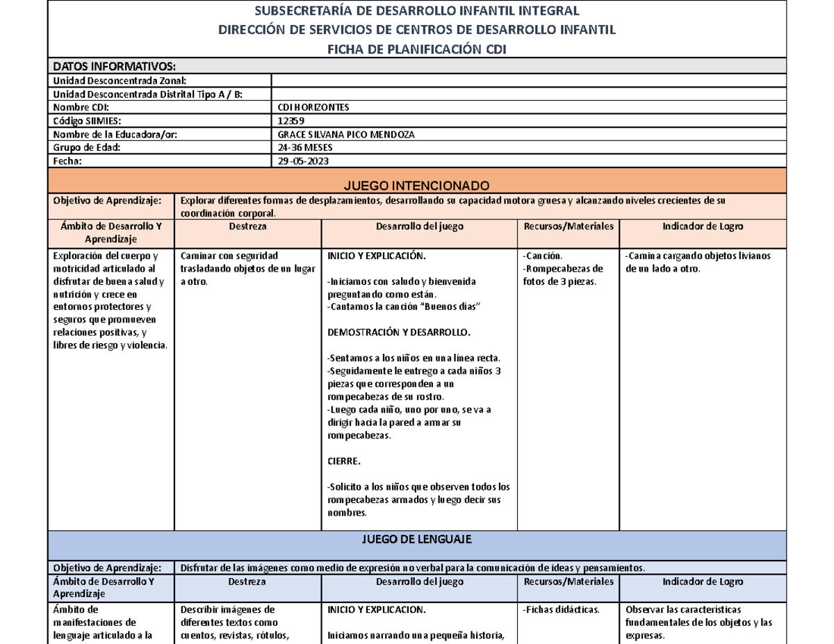 Planificacion del 29 de mayo de 2023 - SUBSECRETARÍA DE DESARROLLO ...
