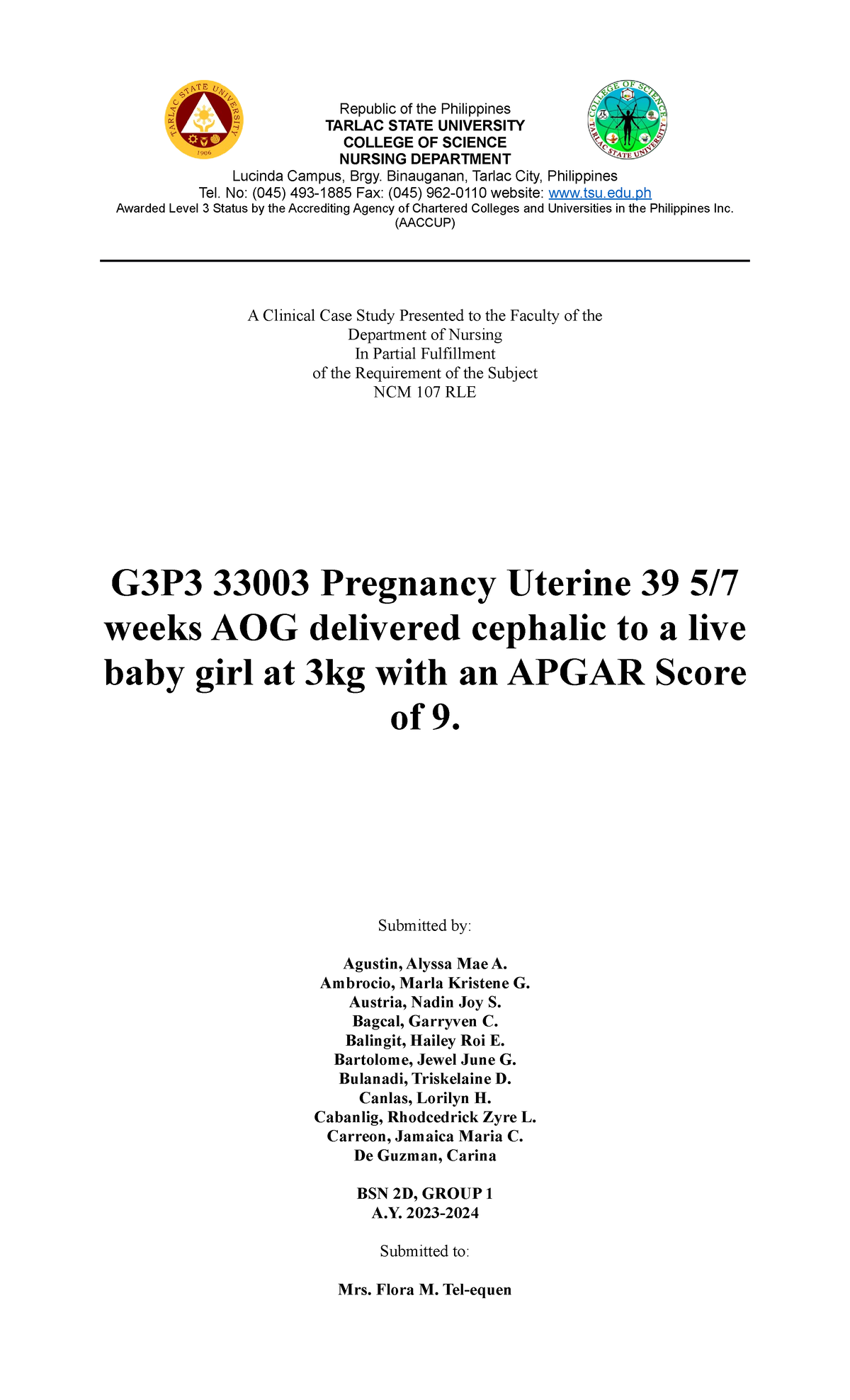 Final-OB CASE Study - Republic of the Philippines TARLAC STATE ...