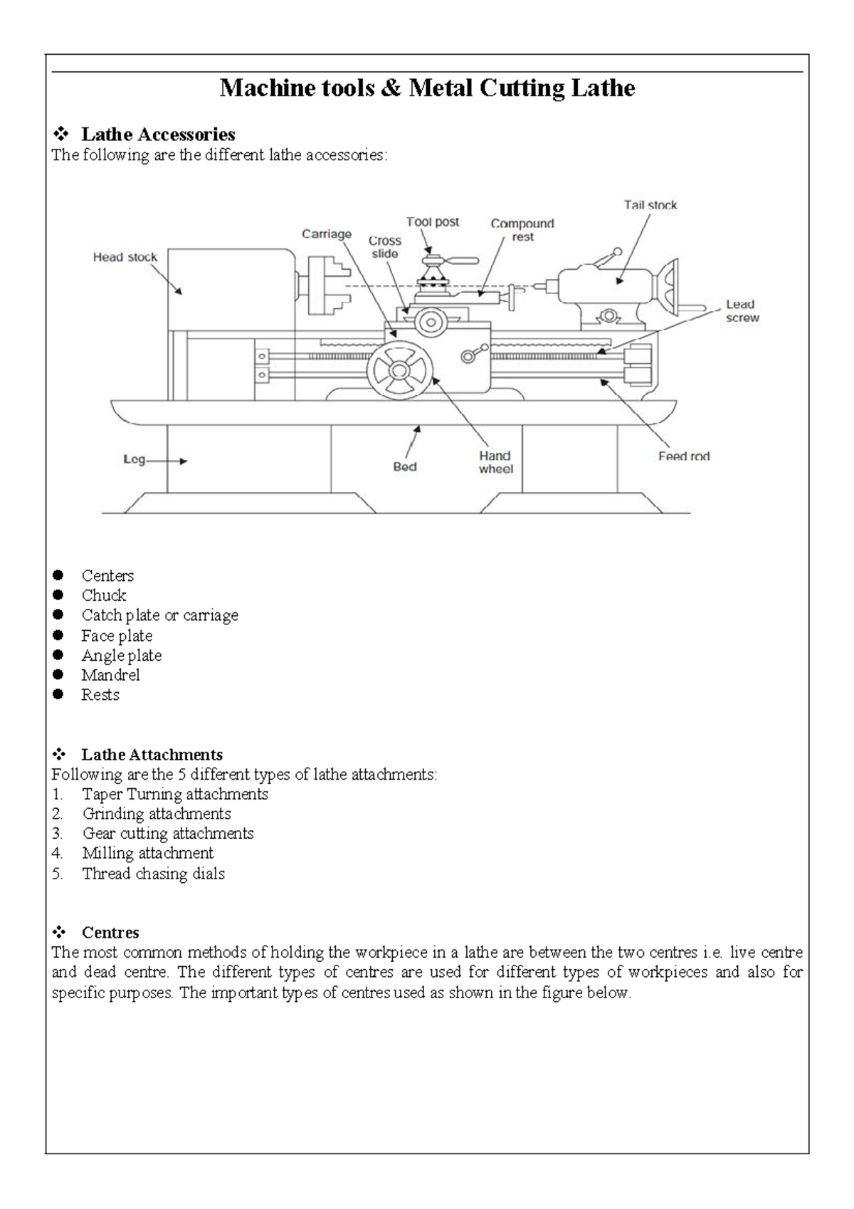 MP Subject NOTE - 2021-20220 mechanical engginering - Machine tools ...
