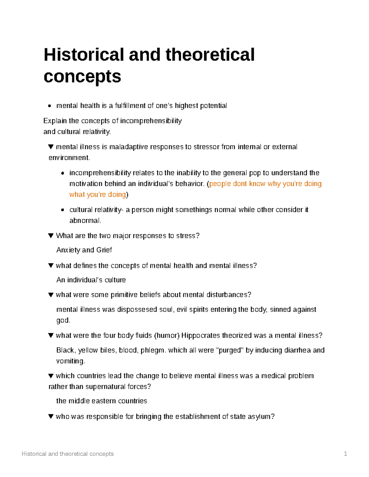 Historical and theoretical concepts - Historical and theoretical ...