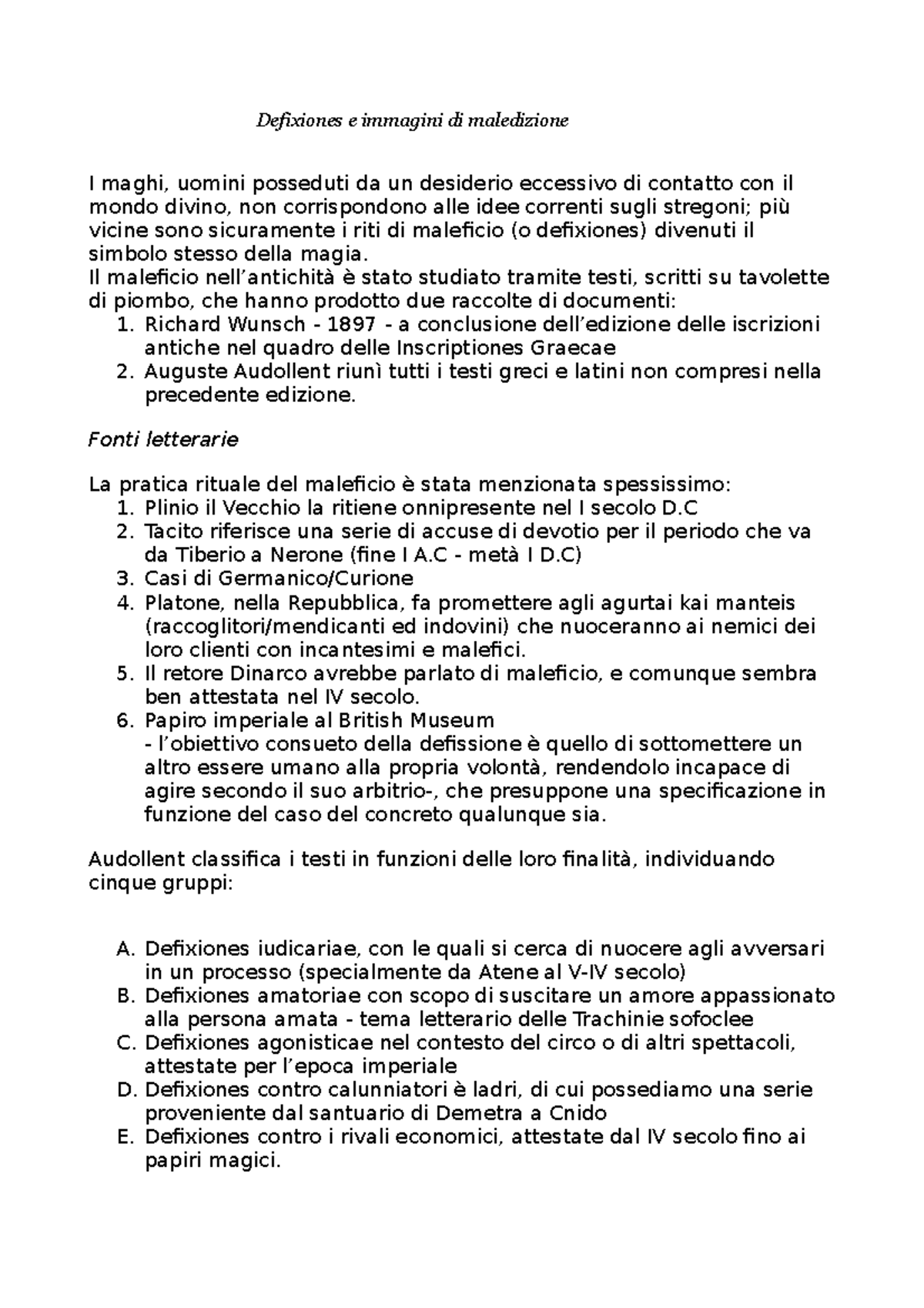 Defixiones e immagini di maledizione - Il maleficio nell’antichità è ...