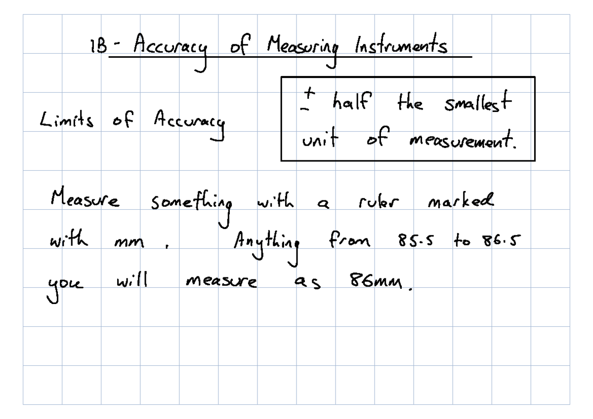 1B Accuracy of Measuring Instruments - 1B Accuracy of Measuring ...