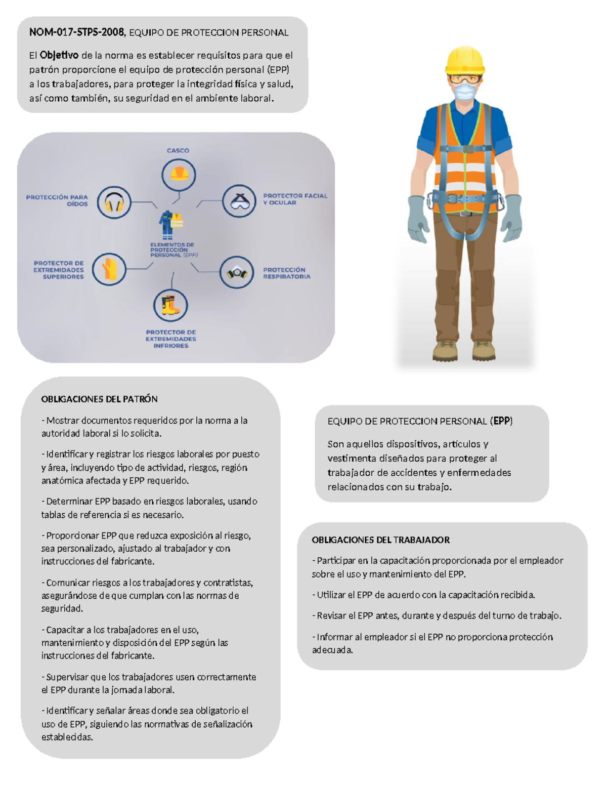 NOM 017 STPS 2008 - NOM-017-STPS-2008, EQUIPO DE PROTECCION PERSONAL El ...