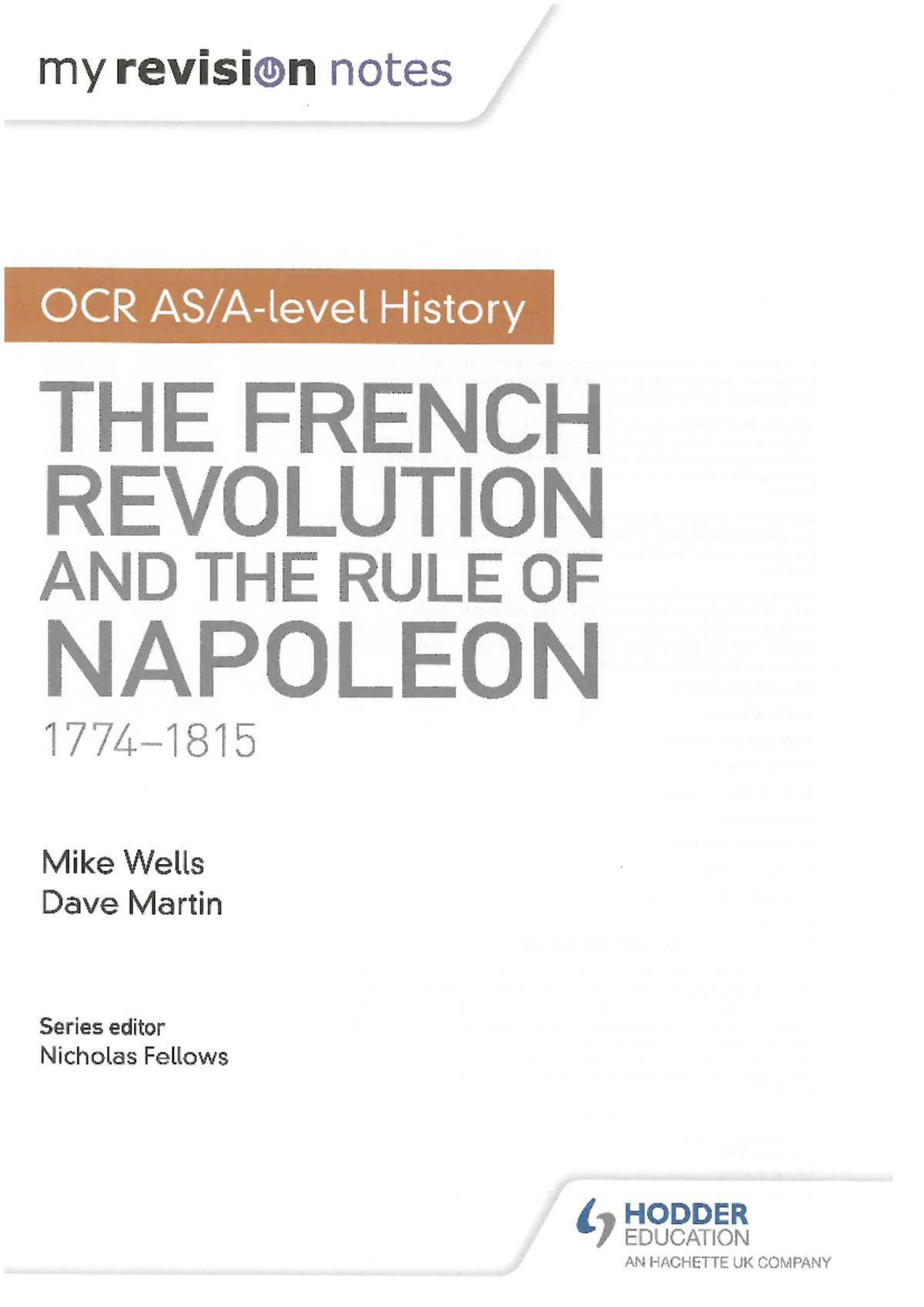 OCR AS A level History The French Revolution & the rule of Napoleon ...