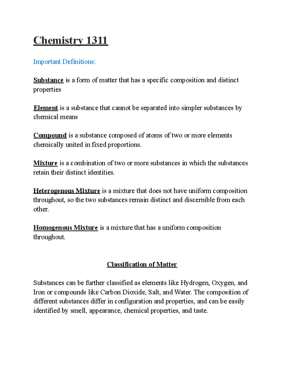 CHEM 131 1 -1 - Chapter 1 lecture notes about States of Matter ...