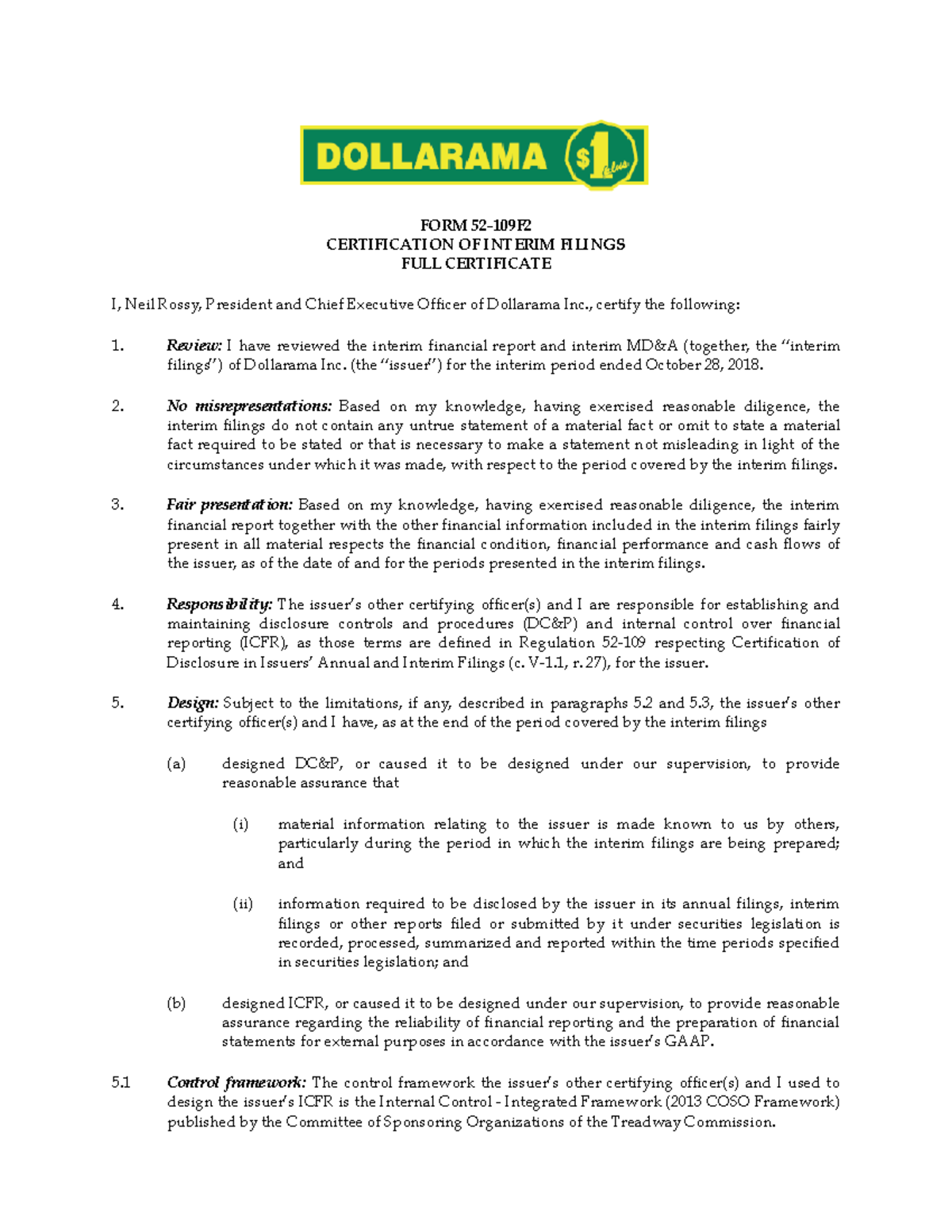 3 - JGHG - FORM 52-109F CERTIFICATION OF INTERIM FILINGS FULL ...