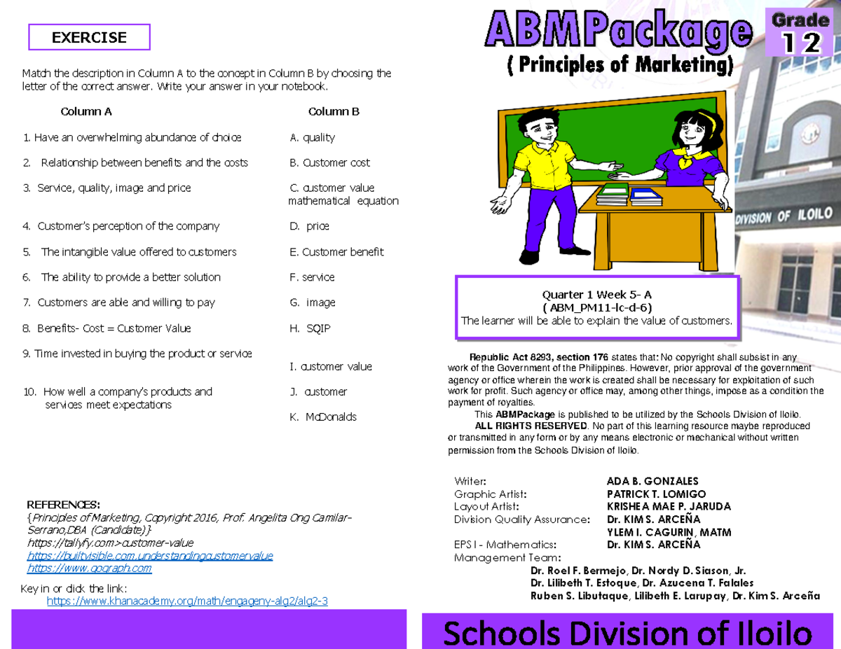 G12 Principles of Mktg Q1WK5 ABCDwith Answer Key - Writer: ADA B ...