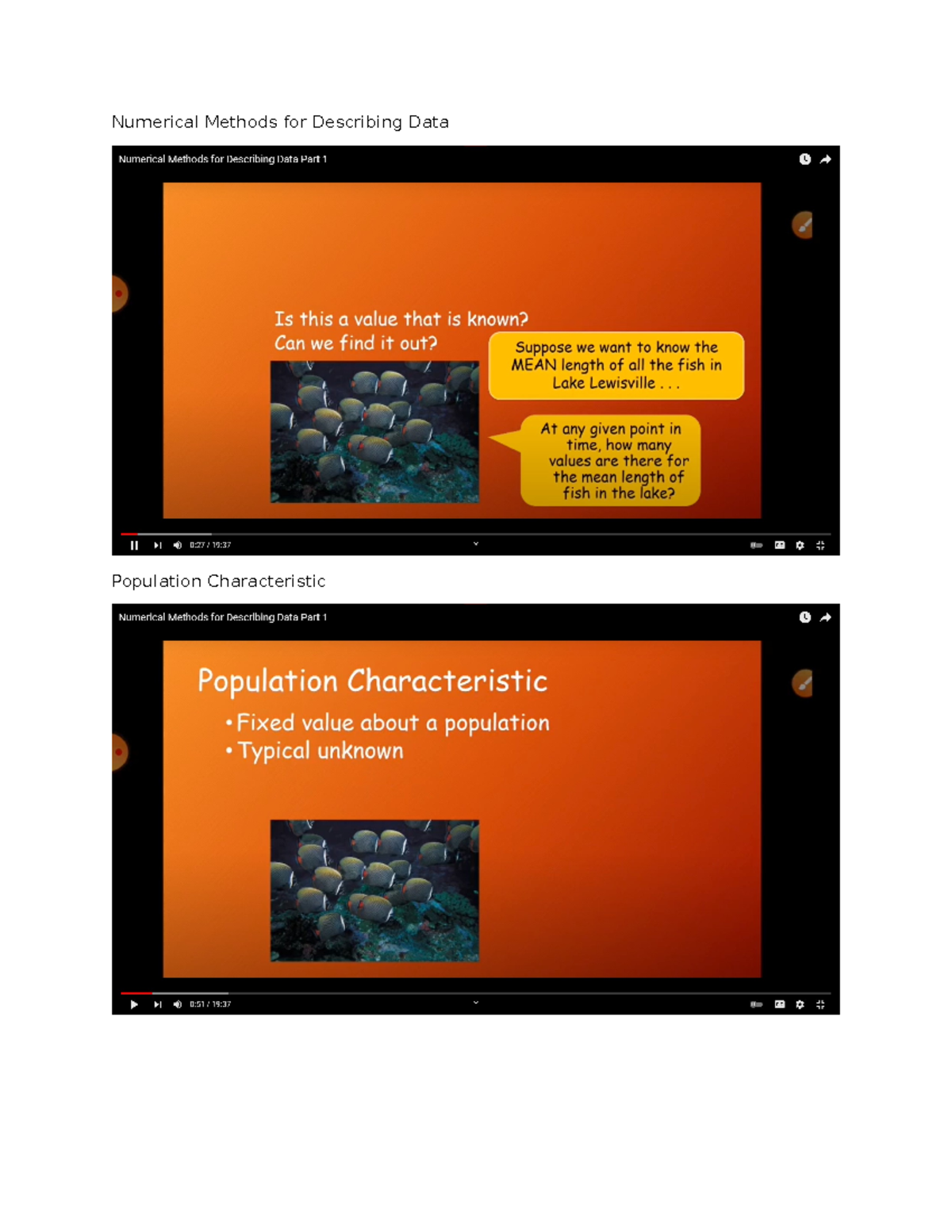 Numerical Methods for Describing Data - Numerical Methods for ...