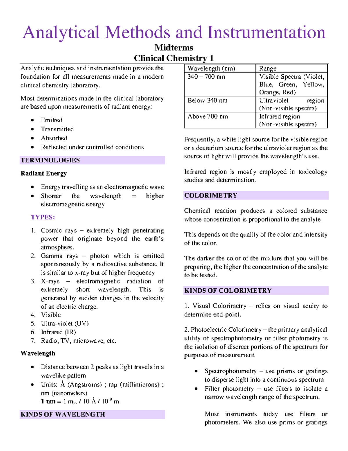 Analytical Methods and Instrumentation Part 1 - Analytical Methods and ...