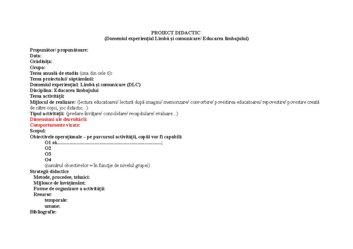 Schema.proiect.didactic inv.prescolar - PROIECT DIDACTIC (Domeniul ...