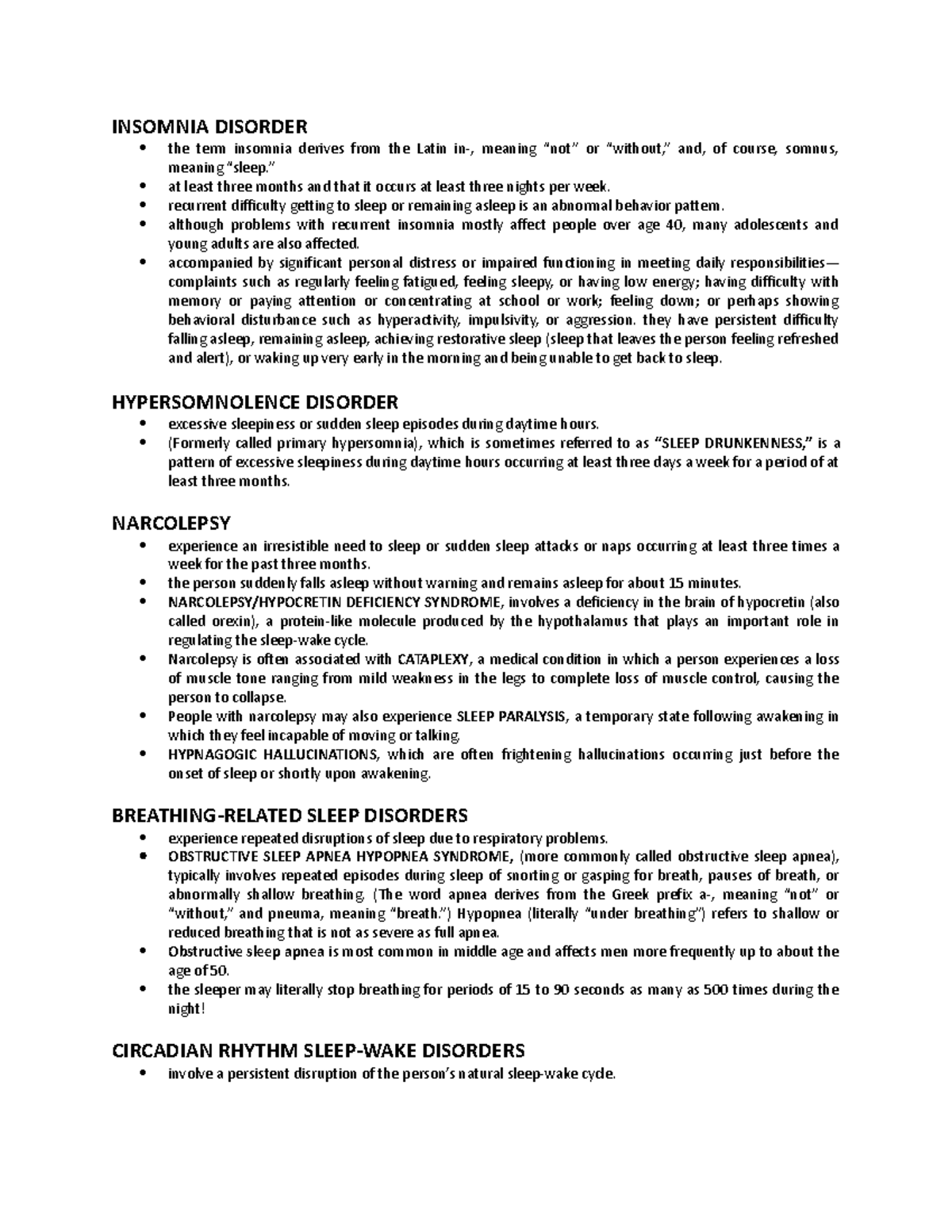 Insomnia Disorder - go study - INSOMNIA DISORDER the term insomnia ...