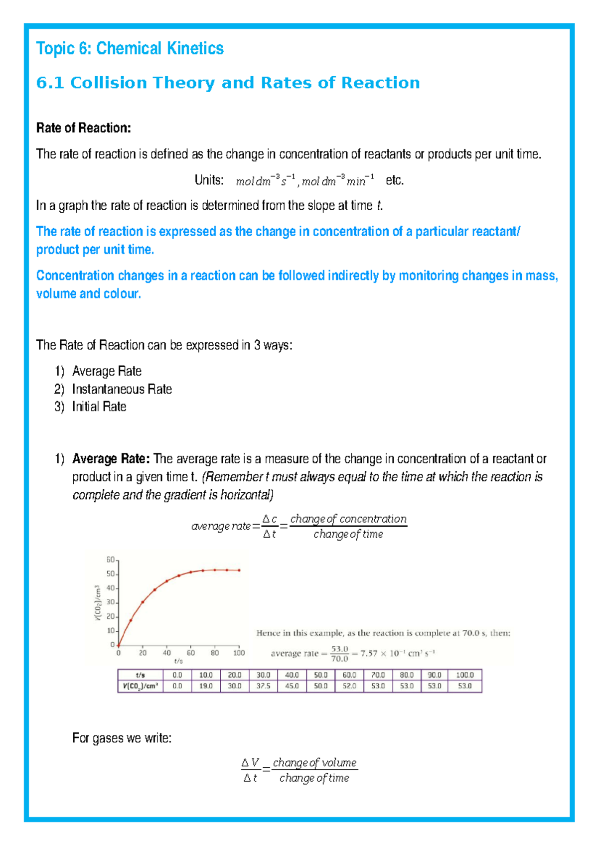 Collision Theory and rates of reaction - Topic 6: Chemical Kinetics 6 ...