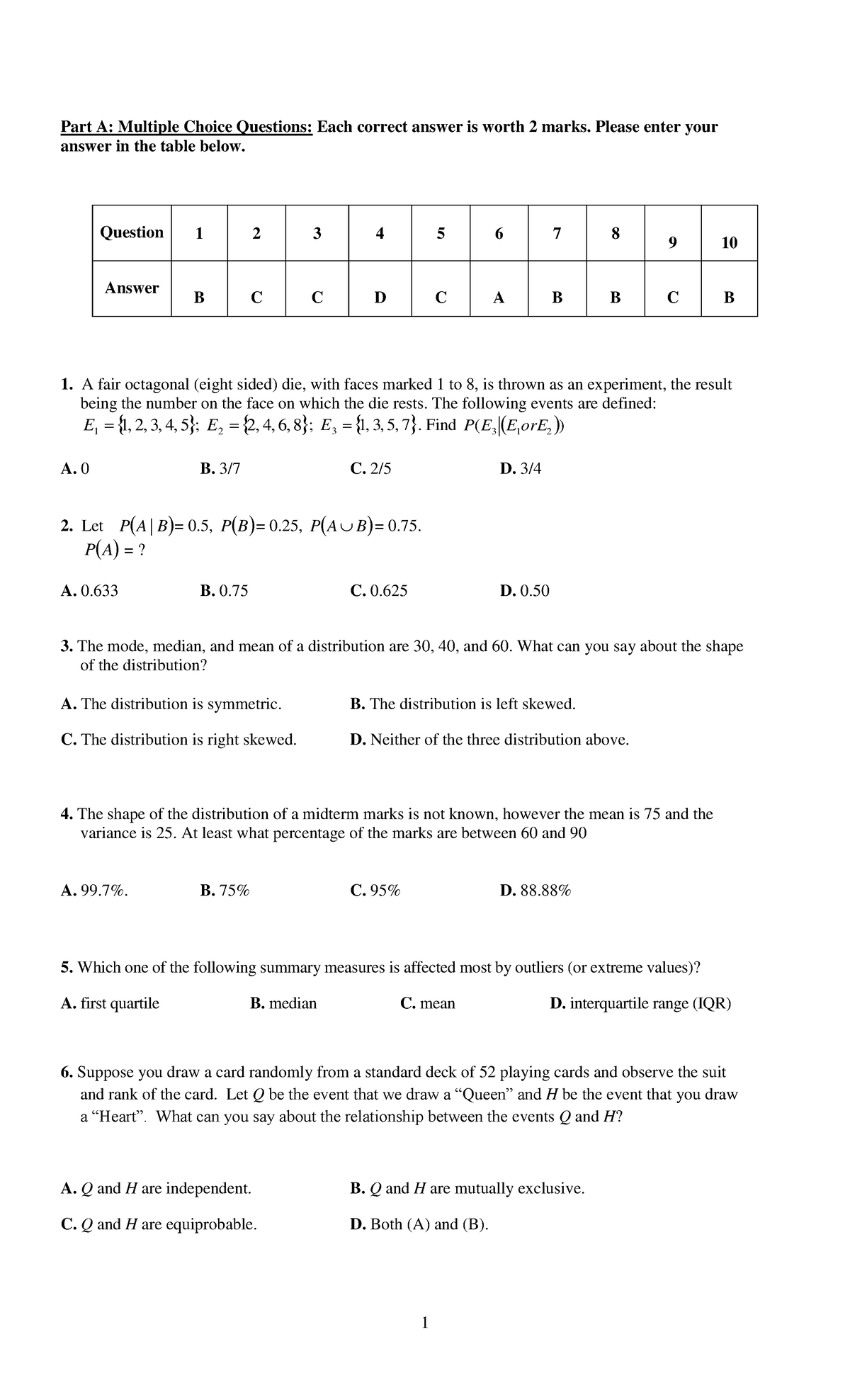 Midterm 2018 Answers Warning Tt Undefined Function 32 Part A Multiple Choice Questions