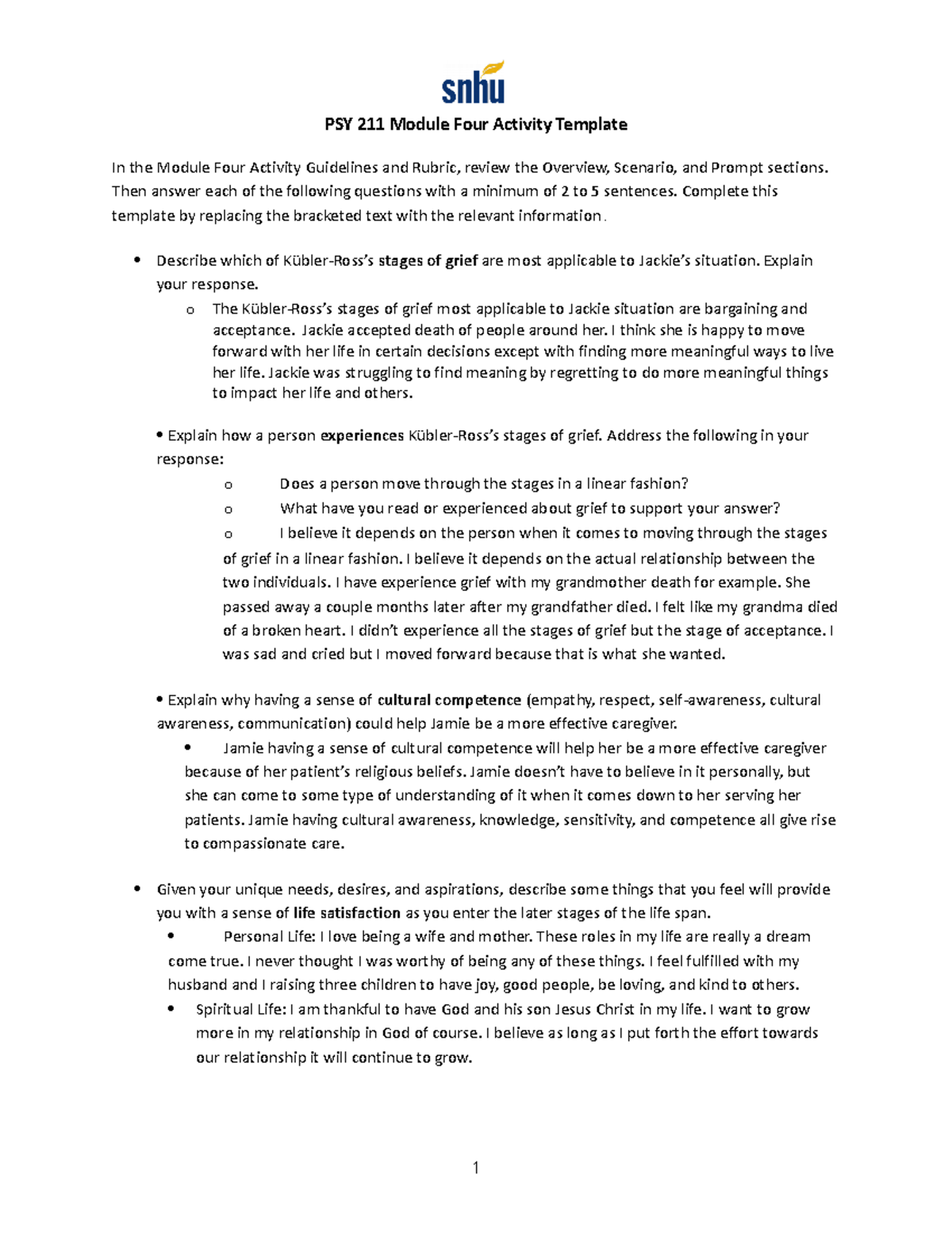 PSY 211 Module Four Activity Template (1) - PSY 211 Module Four ...
