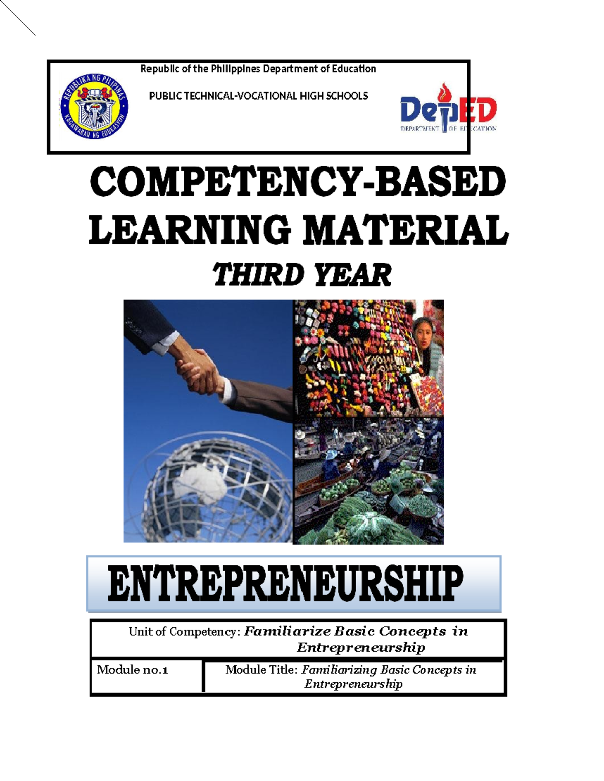 Entrepreneurship-Y3-converted - Copy - Unit of Competency: Familiarize ...
