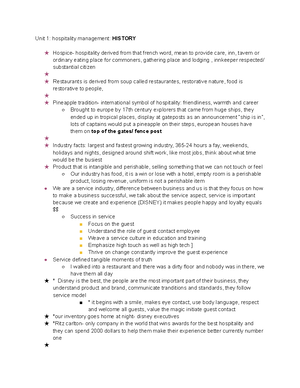HSPM 101 WEEK 3 - HSPM 101 INTRODUCTION TO HOSPITALITY MANAGEMENT ...