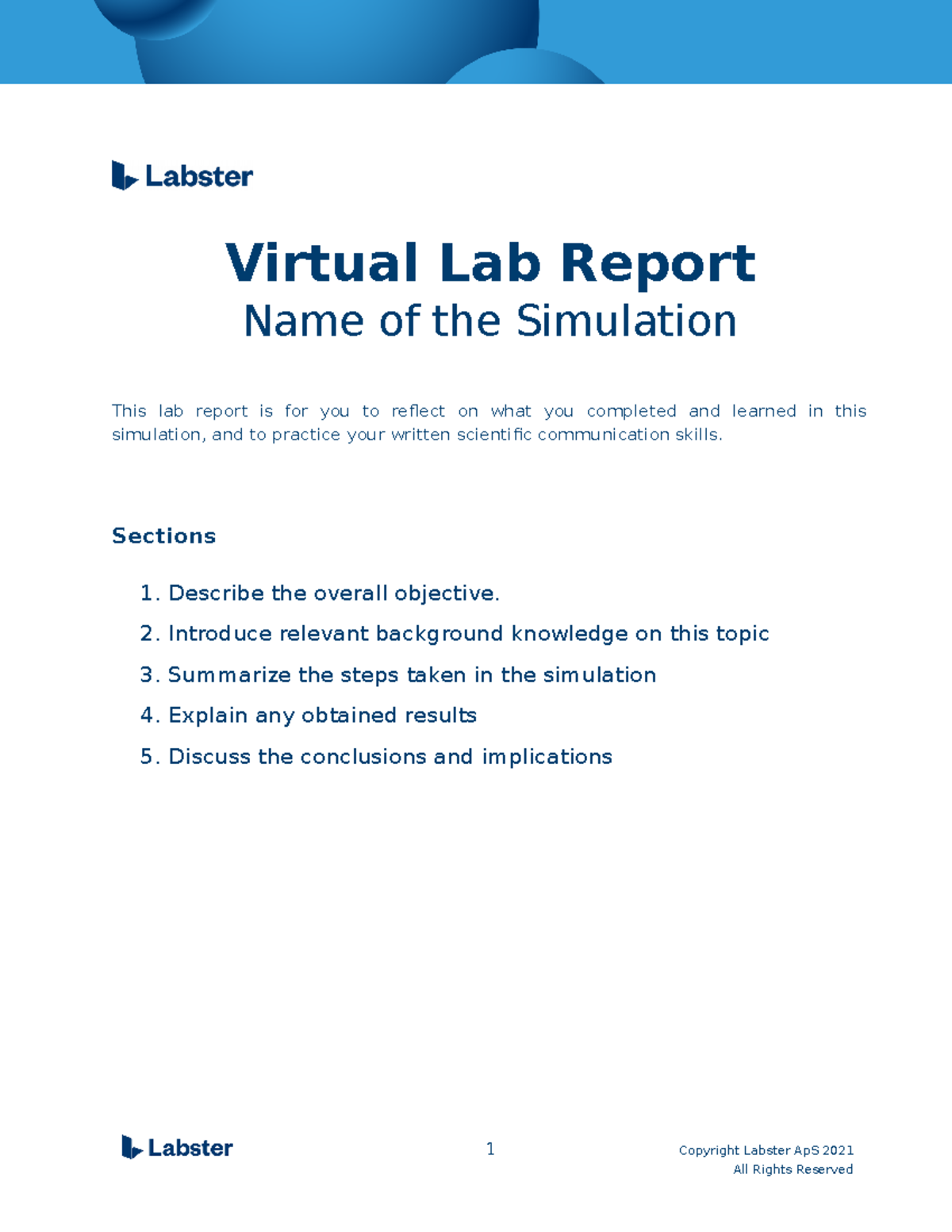 Experiment 2 - yes - Virtual Lab Report Name of the Simulation This lab ...
