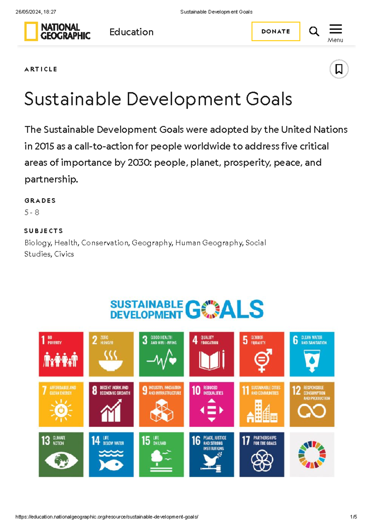 Sustainable Development Goals vocabulary - A R T I C L E Sustainable ...