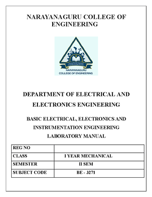 GE3271- Engineering Practices Laboratory-743127329-GE3271-EPL-LAB Manual Electrical Electronics ...