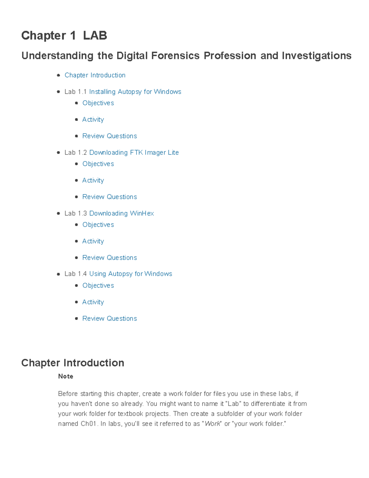 Ch1 Lab - course about computer crime - Chapter 1 LAB Understanding the Digital Forensics ...