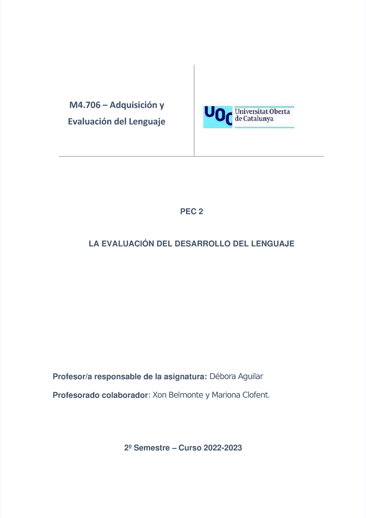 Pec2 - pec2 - M4.706M4 – – Adquisición yAdquisición y Evaluación del ...
