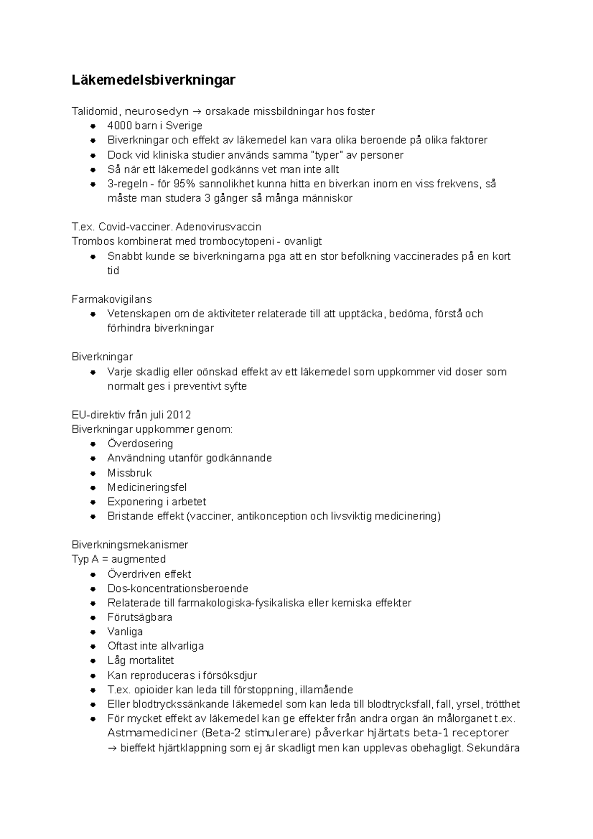 Föreläsning läkemedelsbiverkningar - Läkemedelsbiverkningar Talidomid ...