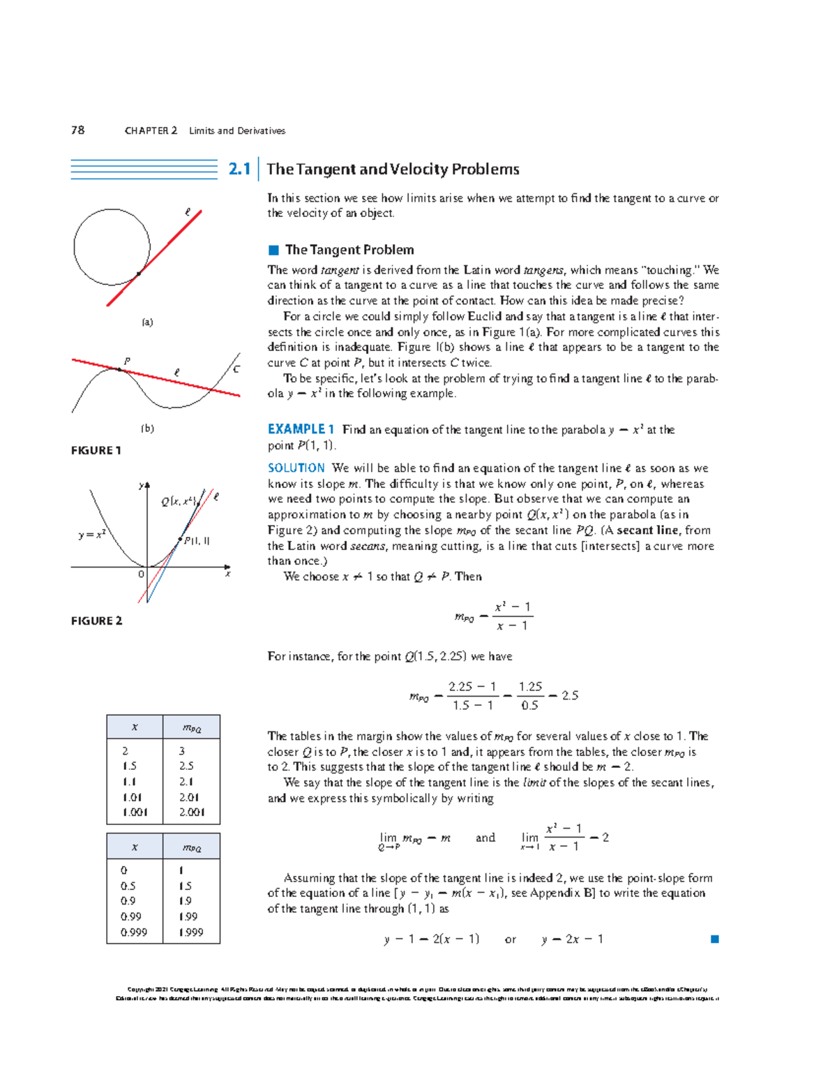 Tangent and Velocity - The Tangent Problem The word tangent is derived ...