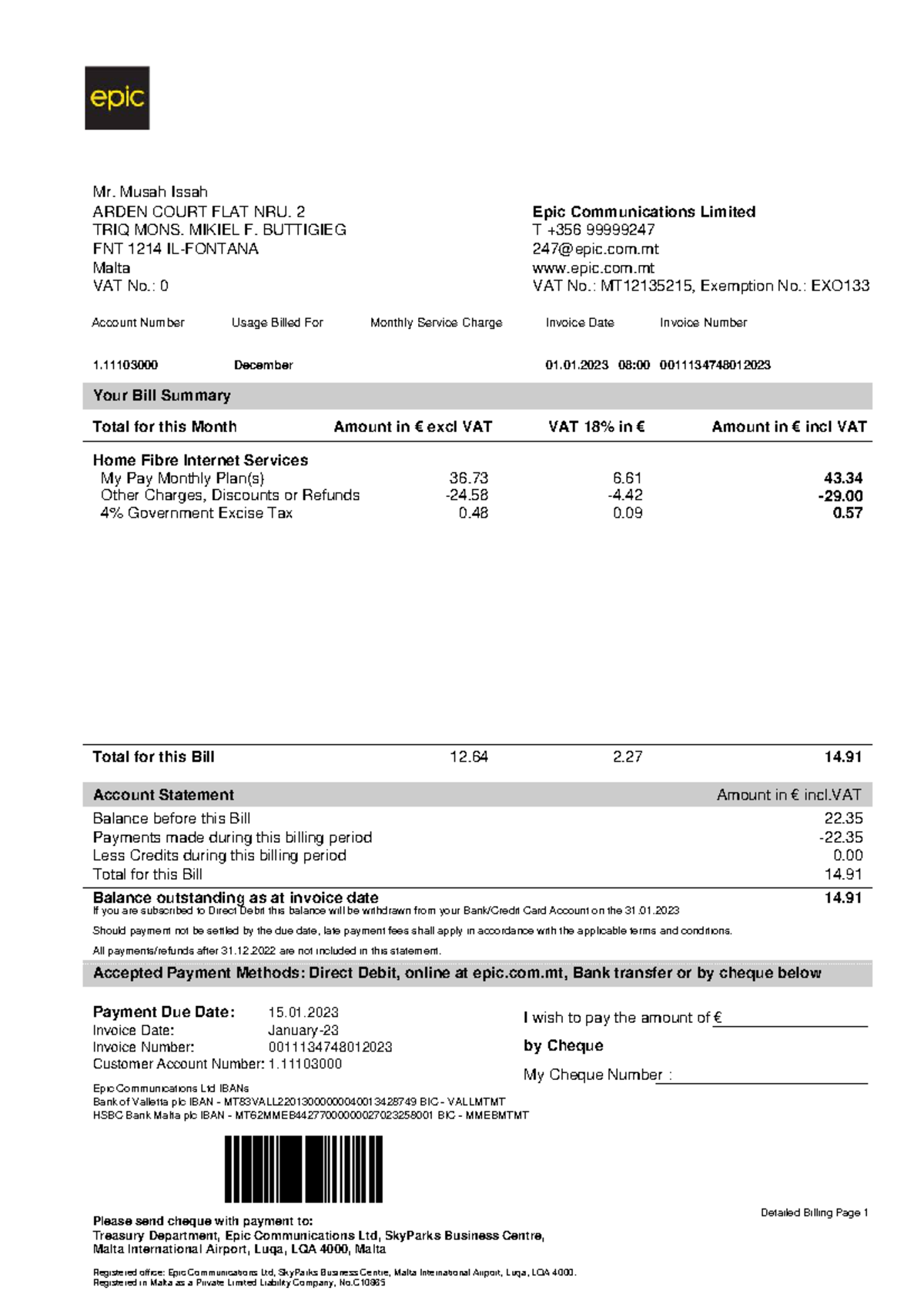Epic Bill 0101 - epic malta pdf - Epic Communications Limited TRIQ MONS ...
