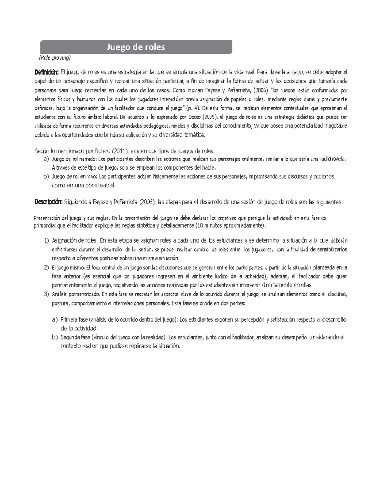 Role playing - Juego de roles - Juego de roles (Role playing ...