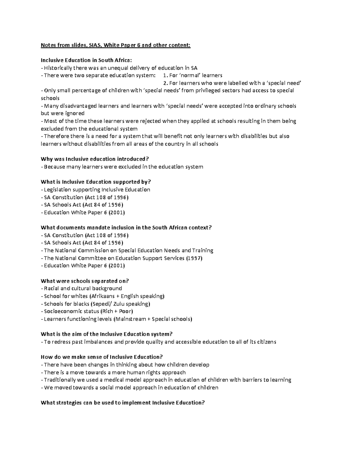 Additional information for ETH302S exam - Notes from slides, SIAS ...