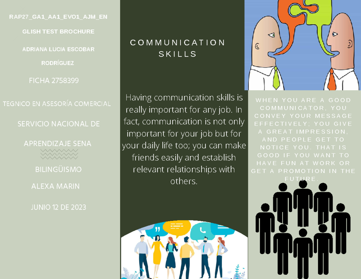 RAP27n AJMn FASEn Analisisn Brochure - Having communication skills is ...