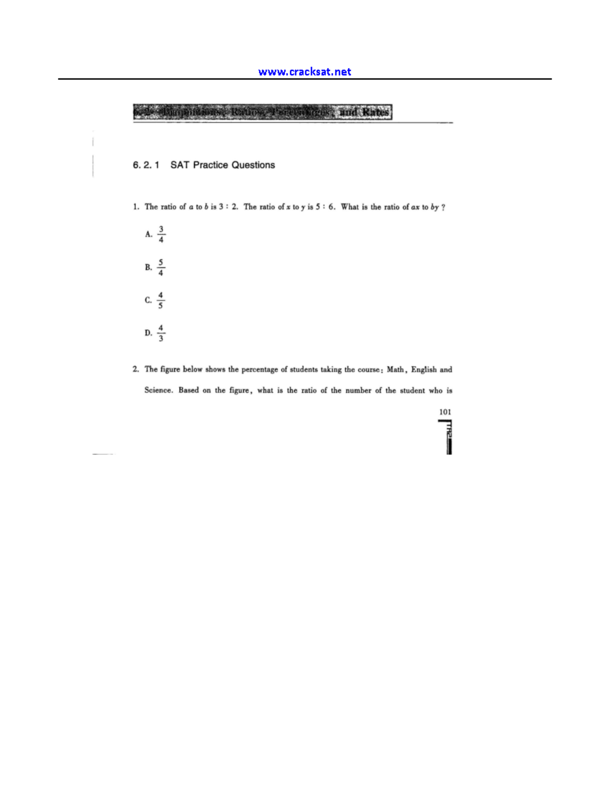 New SAT Math Practice Questions-Proportions, Ratios, Percentages, and ...