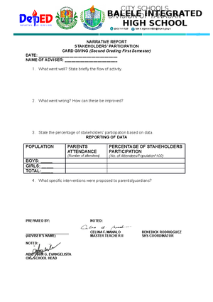 BS Entrep Survey FOR THE Transition PLAN - As part of the Transition ...